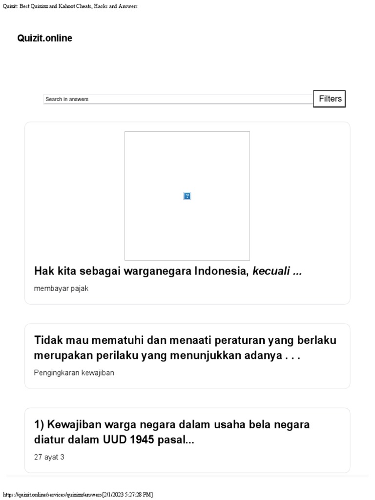 Quizit Kwu1 | PDF | Hukum