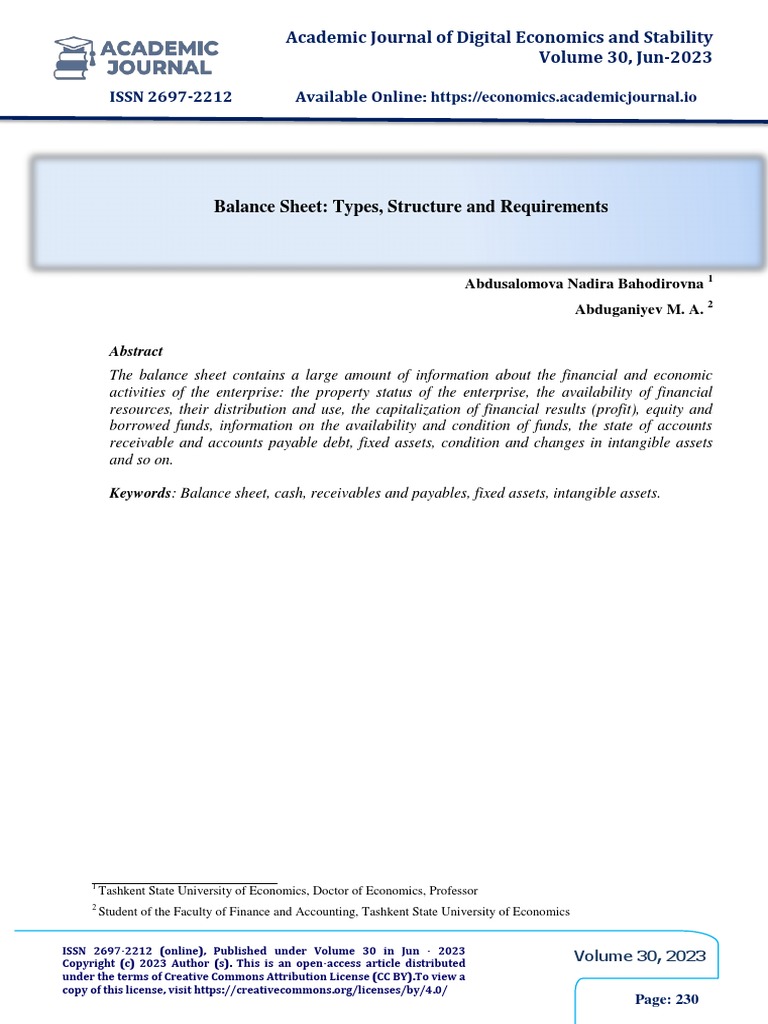 Balance Sheet Types Structure And Requirements Pdf Balance Sheet