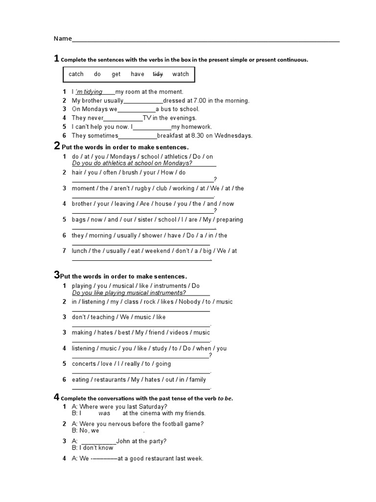 English Grammar and Vocabulary Exercises | PDF