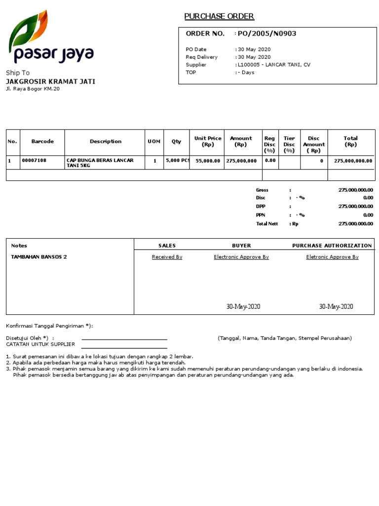 Po N0903 Cap Bunga Lancar Tani | PDF