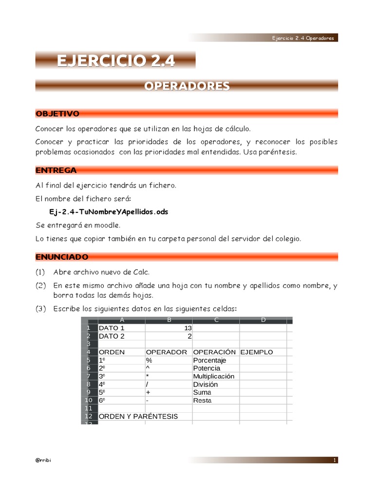 Ejercicio 2.4 Operadores | PDF | Informática