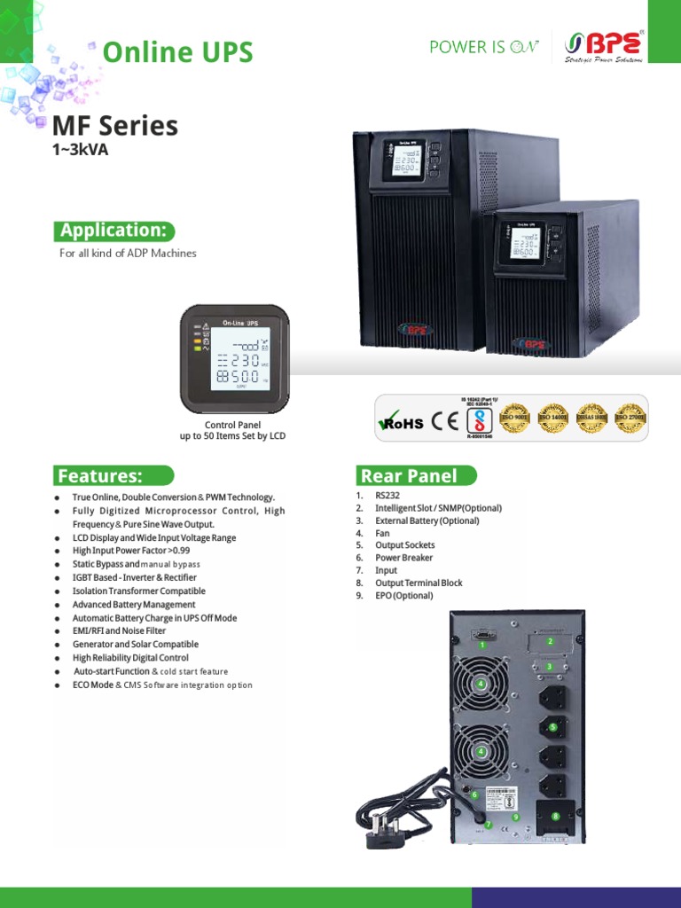 MF Series 1 3KVA Catalogue - 1 | PDF | Power Inverter | Mains Electricity