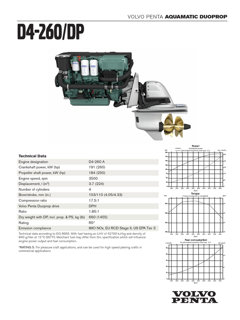 Volvo Penta Aquamatic Duoprop: Technical Data | PDF