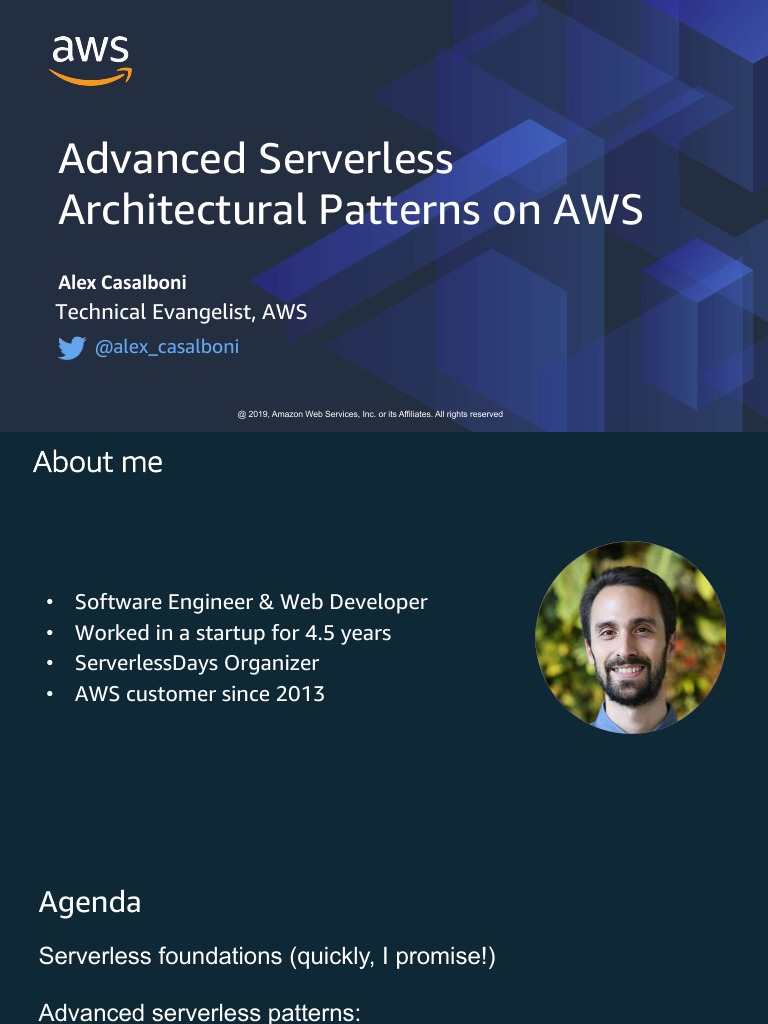Alex Casalboni Advanced Serverless Architectural Patterns On AWS | PDF | Amazon Web Services ...