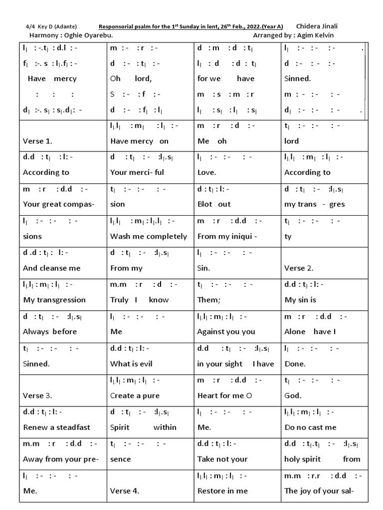 Chidera Psalm | PDF | Foreign Language Studies | Teaching Methods & Materials