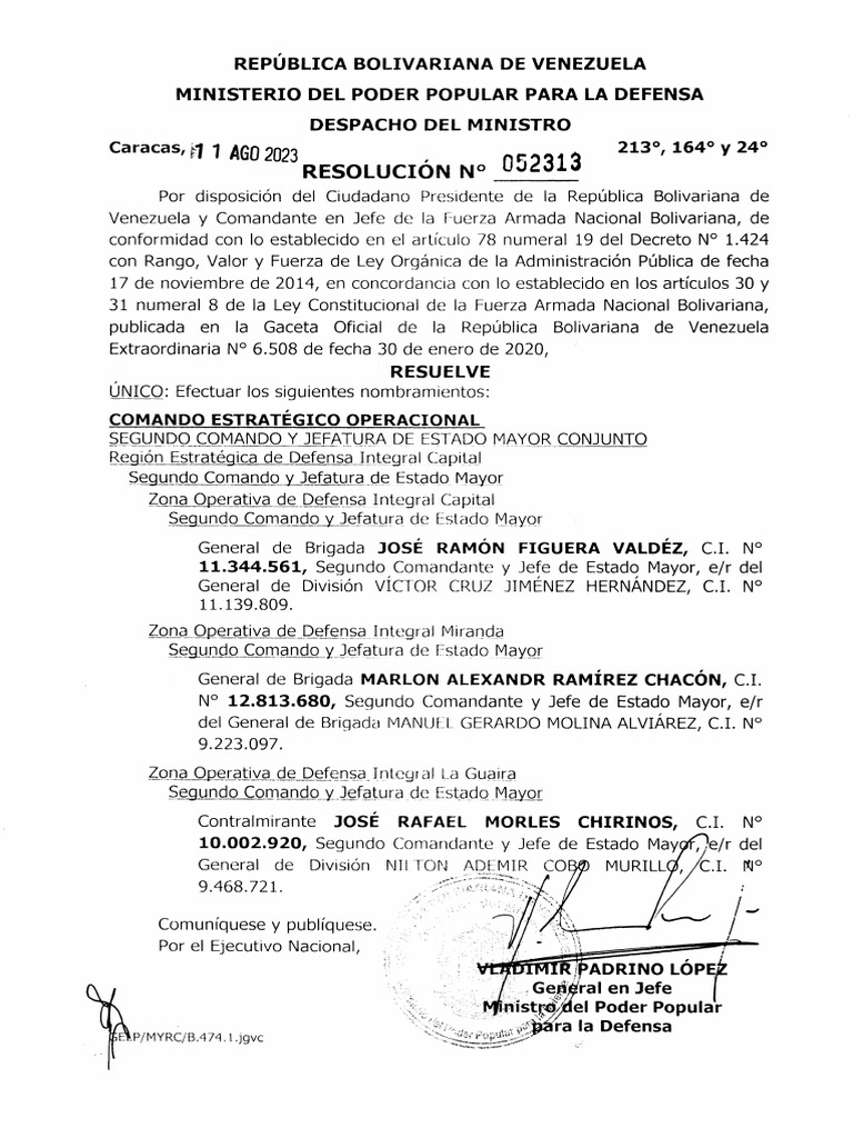 Segundos Comandantes de ZODI CEOFANB | PDF