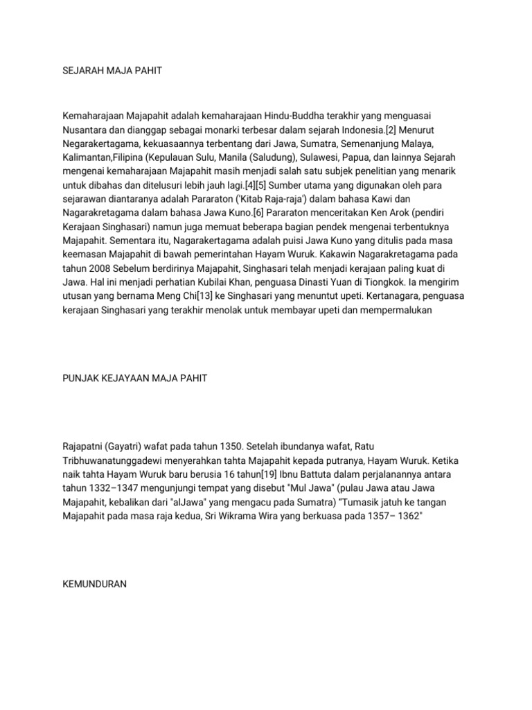 Sejarah Maja Pahit | PDF