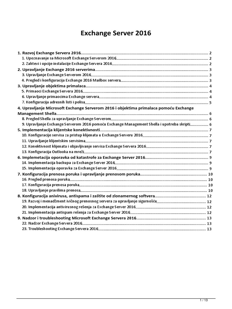 Exchange Server 2016 | PDF