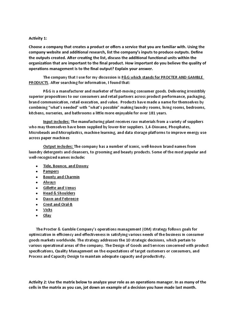 OMT ASSIGNMENT | PDF