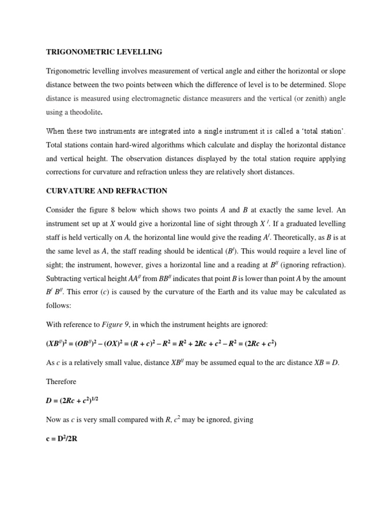 TRIGONOMETRIC LEVELLING | PDF