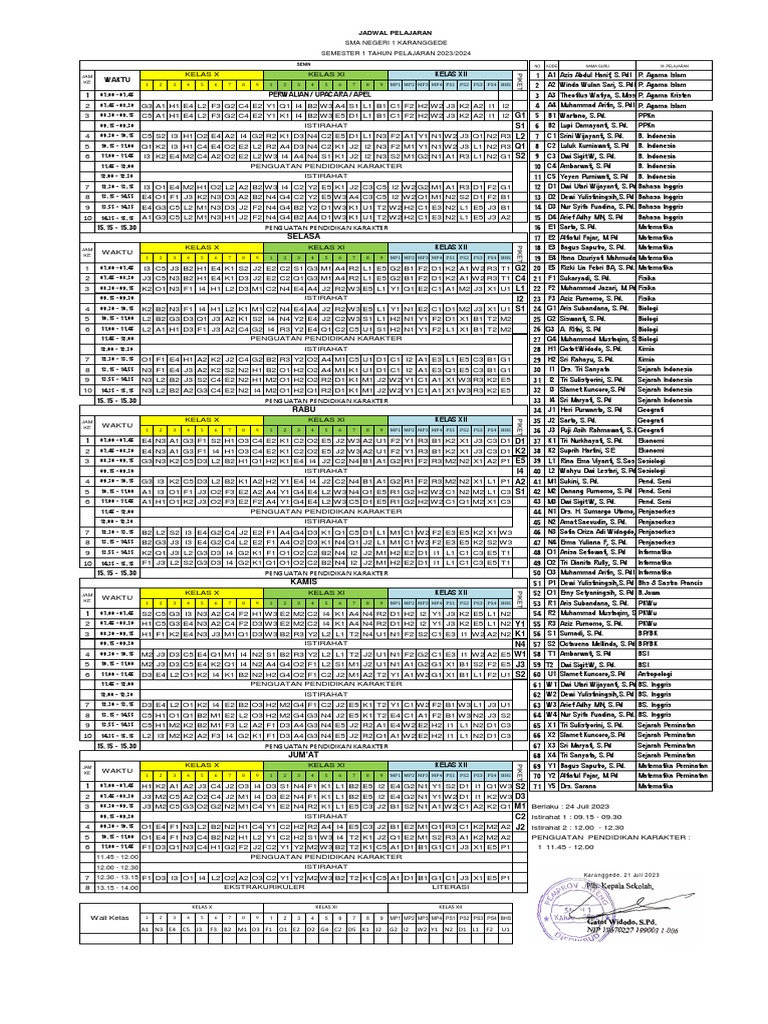 JADWAL 24 Juli 2023 | PDF