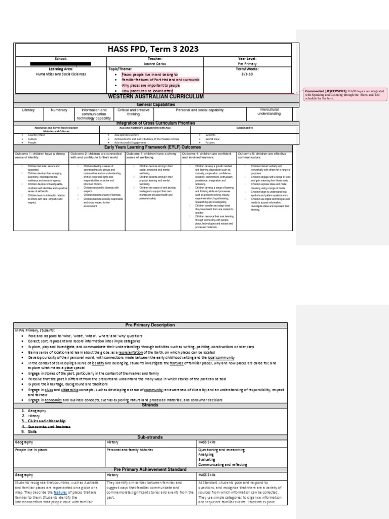 Sample - Hass Forward Planning Document | PDF
