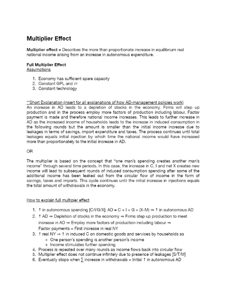 Multiplier Effect | PDF