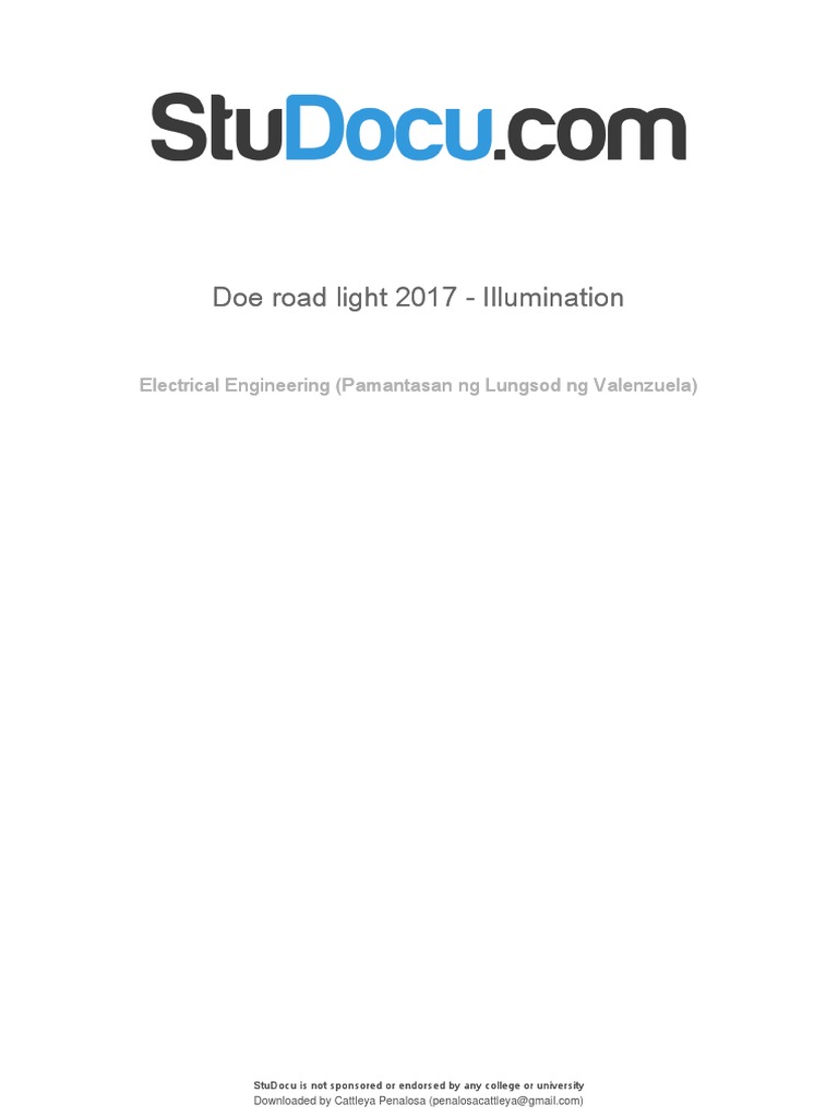 DOE Road Light Illumination 2017 | PDF | Lighting | Electrical Engineering