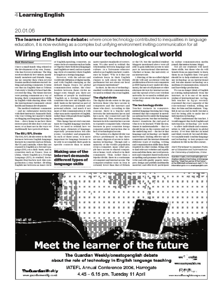 English and Technology | PDF | English As A Second Or Foreign Language ...