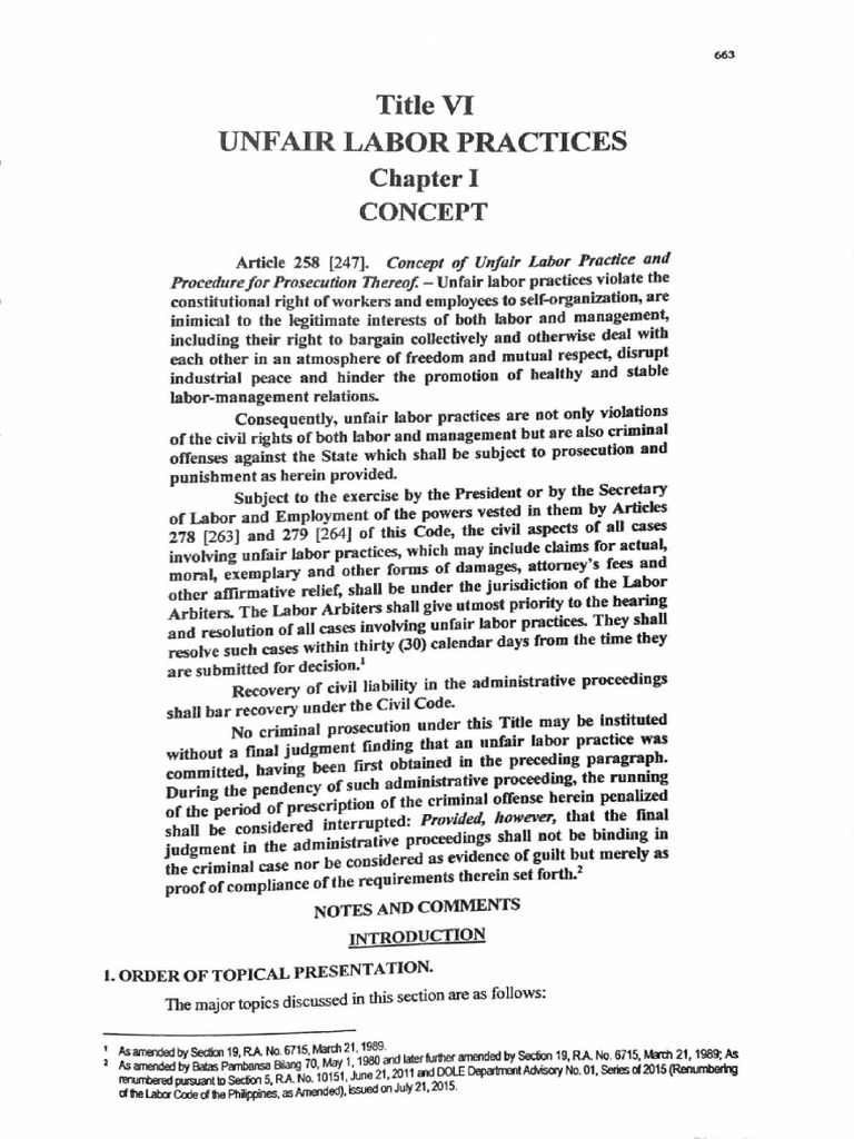 TITLE VI - Unfair Labor Practices | PDF