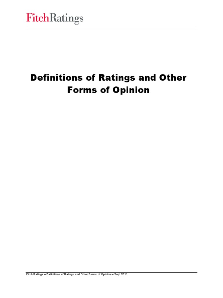 Fitch Ratings Definitions and Scales | PDF | Credit Rating | Bond ...