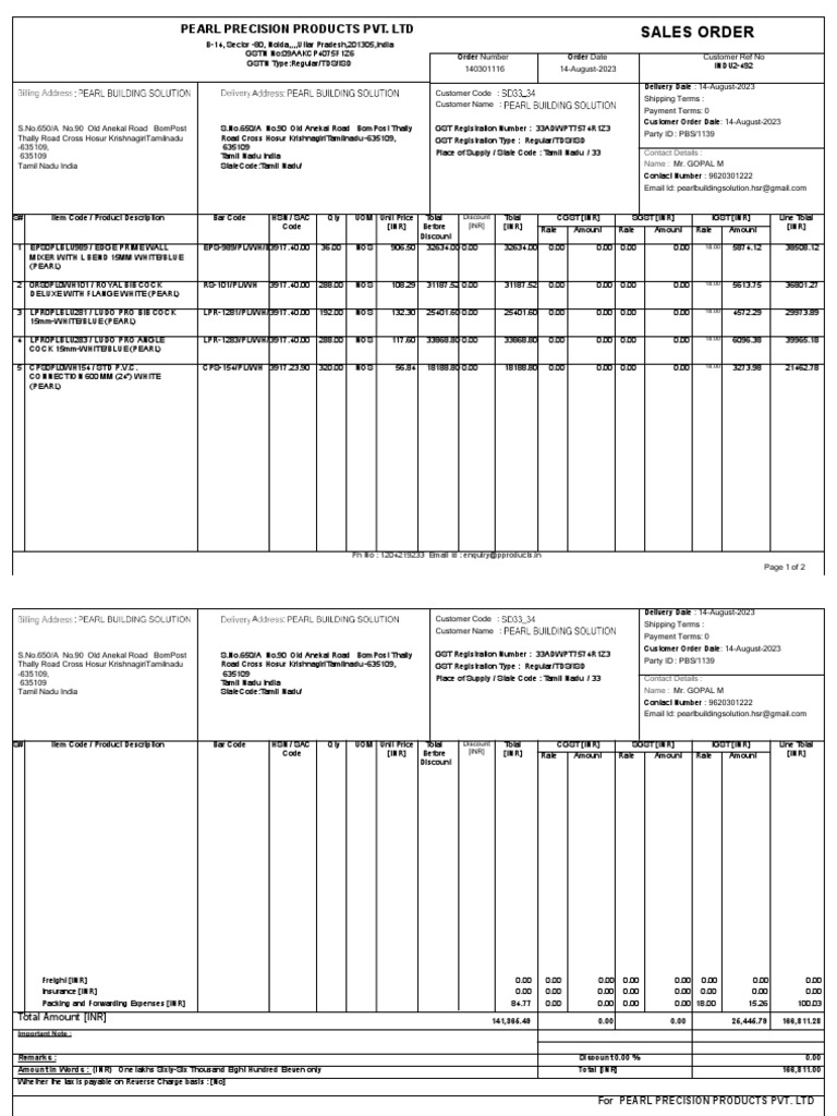 Sales Order | PDF