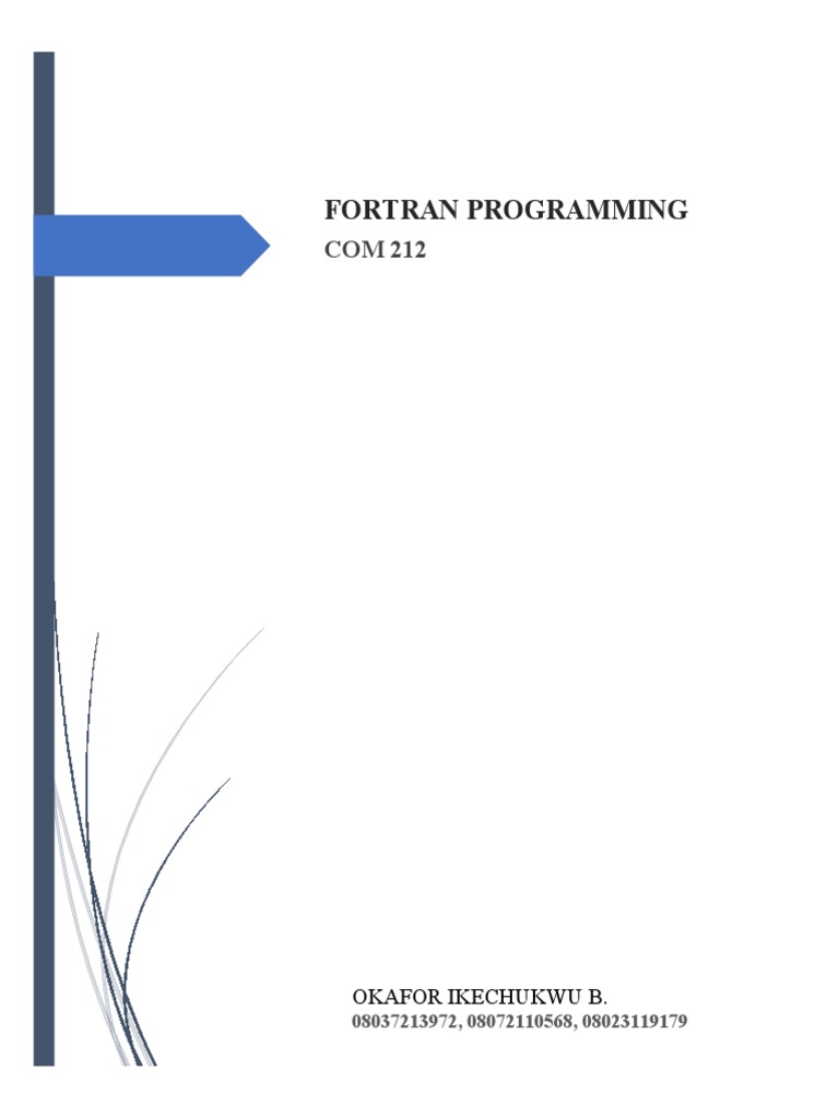 Lecture Note Fortran Language Pdf Business Technology And Engineering 9119