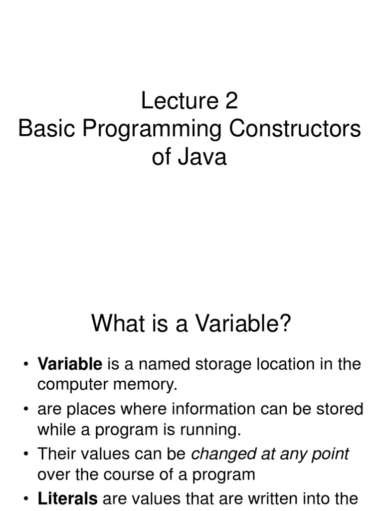 L02 - Basic Programming Constructors | PDF L02 - Basic Programming Constructors | PDF