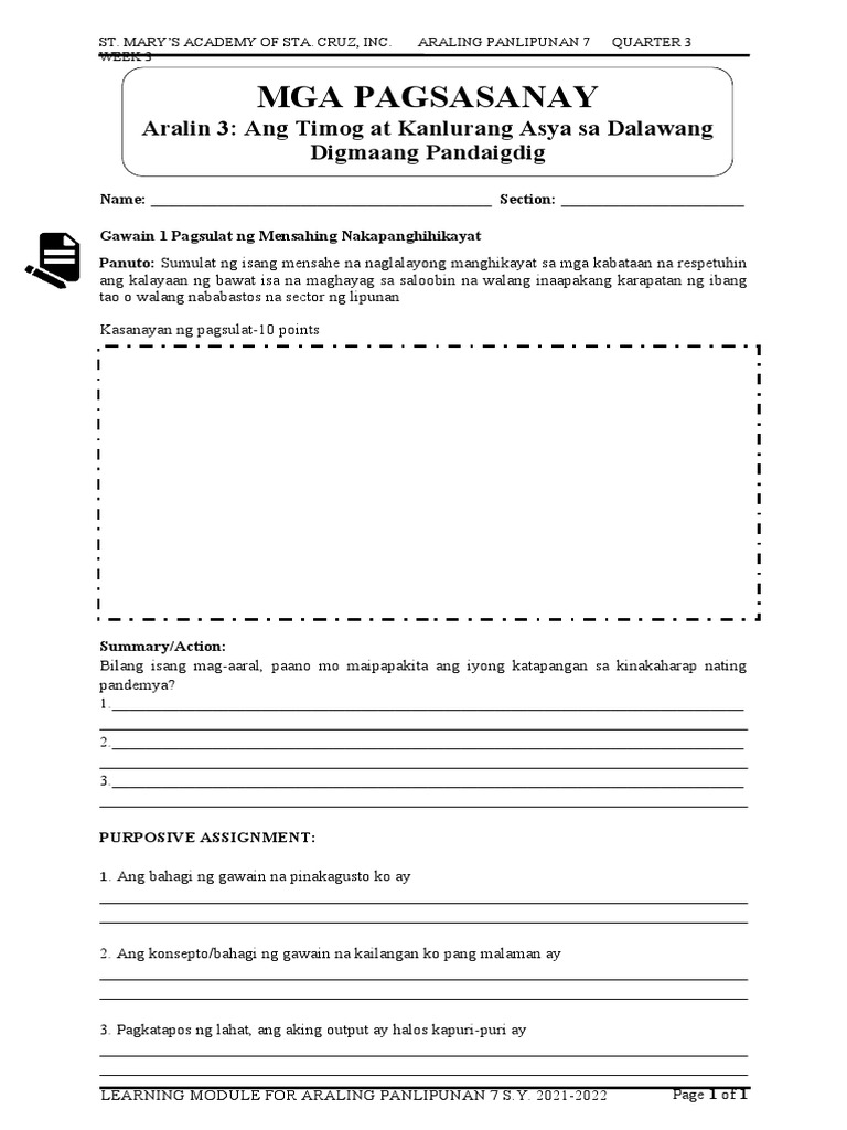 AP 7 Q3 W3 Activity Sheet | PDF