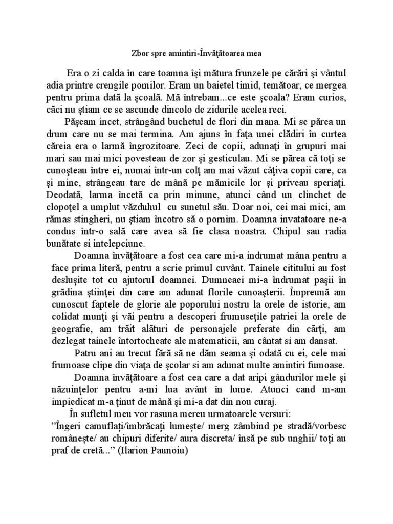 Invatatoarea Mea | PDF