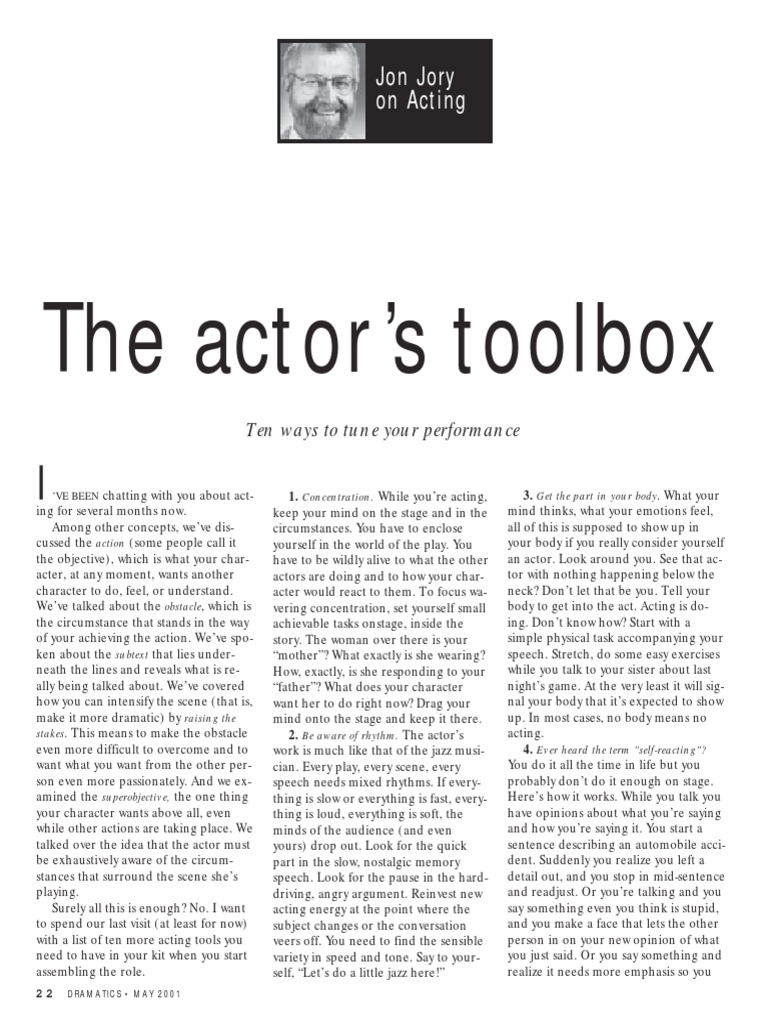 The Actor's Toolbox | PDF | Romeo And Juliet | Characters In Romeo And ...