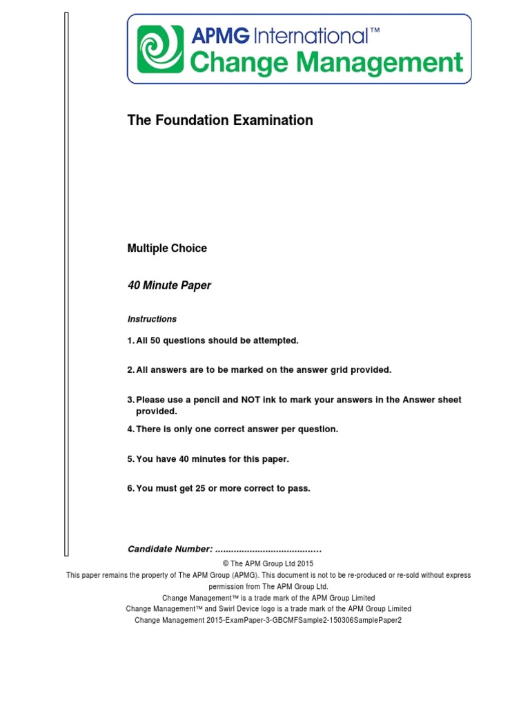 Change Management Foundation Sampleglish | PDF | Business