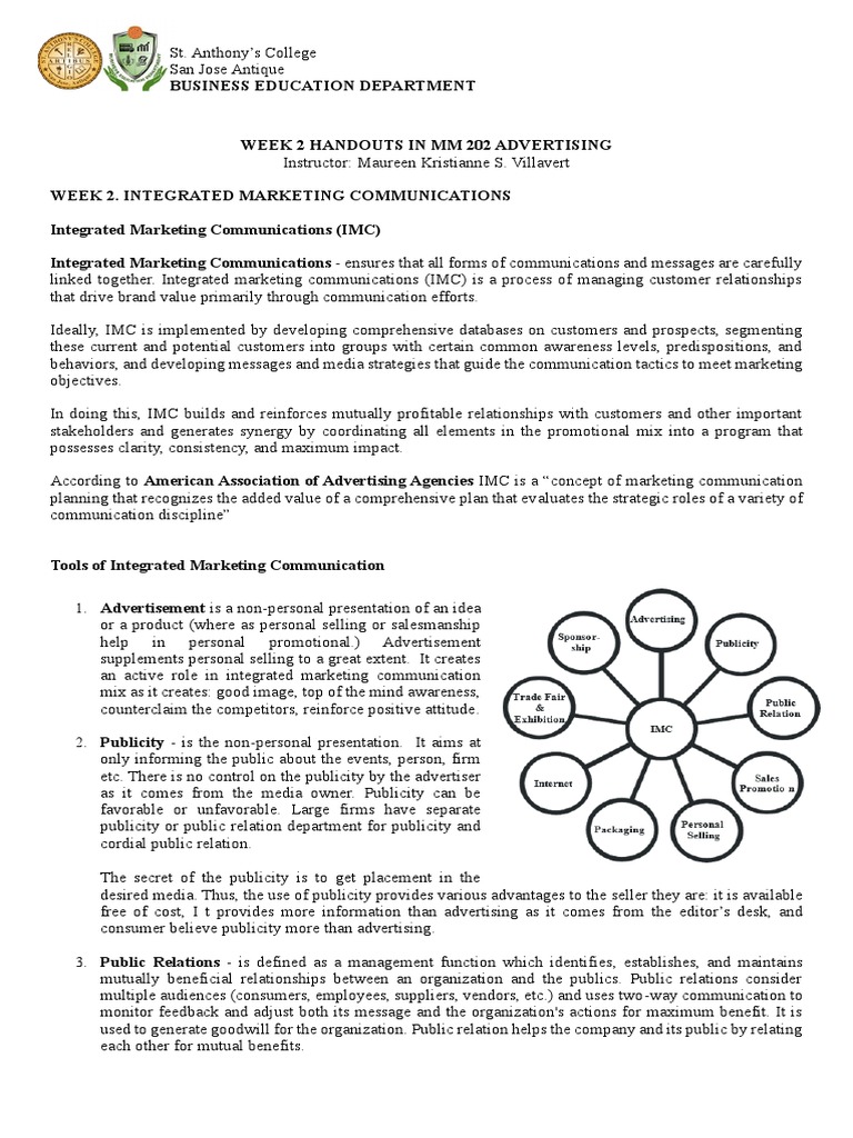 Week 2 - Integrated Marketing Communication | PDF