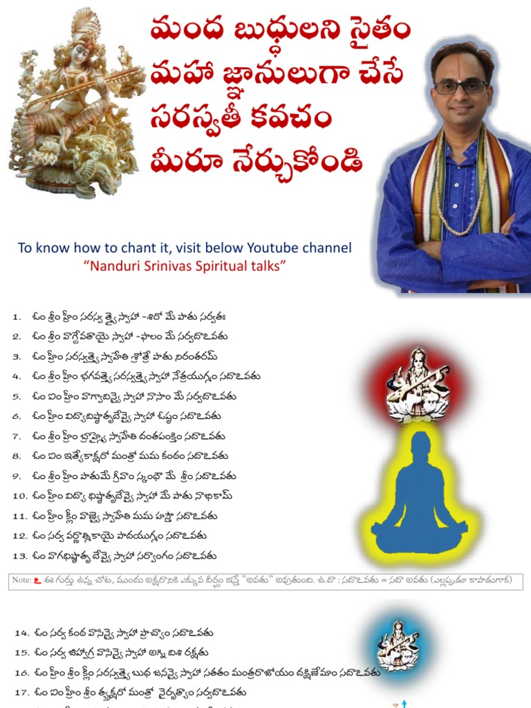 Saraswati Kavacham - Telugu | PDF