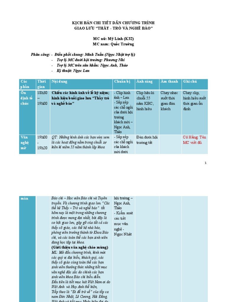 KNTLK_Kich Ban Chi Tiet Dem Giao Luu - Copy | PDF