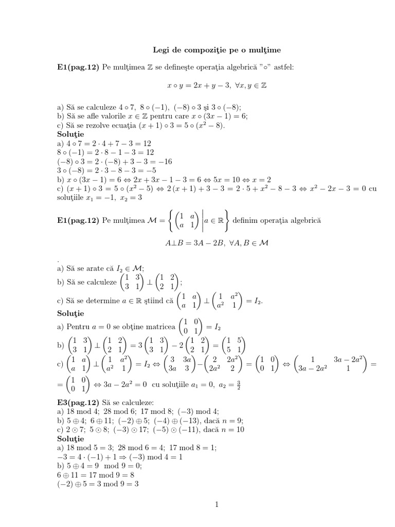Legi de Compozitie | PDF