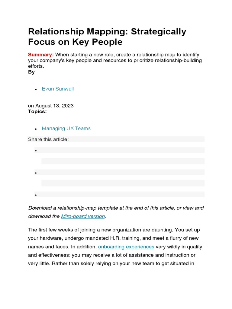 Relationship Mapping | PDF