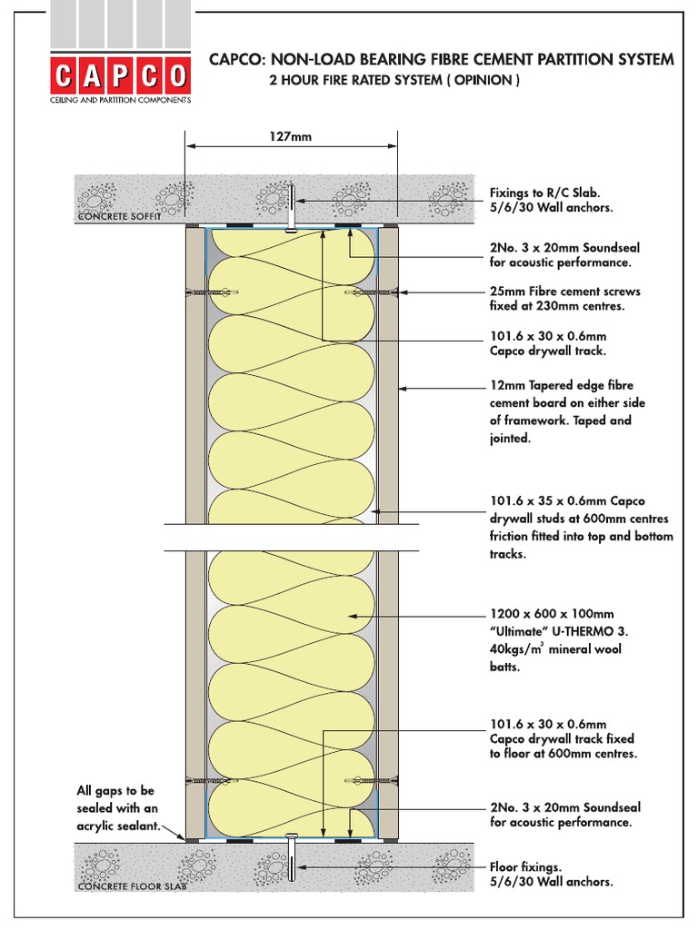2 Hour Fire Rated Fibre Cement Partition System | PDF