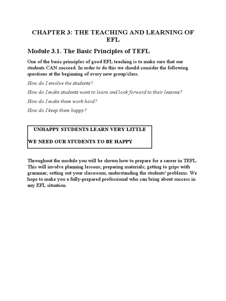 Chapter 3 - The Teaching and Learning of Efl | PDF