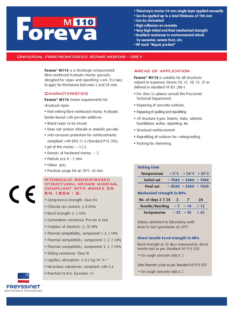 Fiche Technique M110 en V05 | PDF | Concrete | Pascal (Unit)