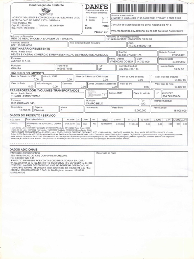 Cfop 6923 | PDF