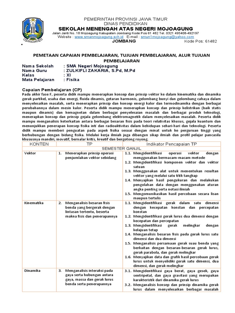TP Dan ATP FISIKA - KELAS XI - ZULKIFLI. | PDF