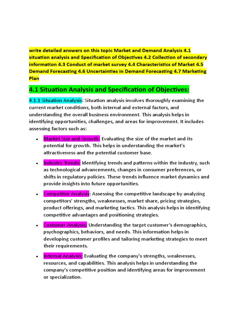 Market Analysis | PDF | Forecasting | Marketing