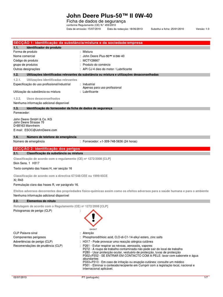 FISPQ John Deere Plus-50™ II | PDF
