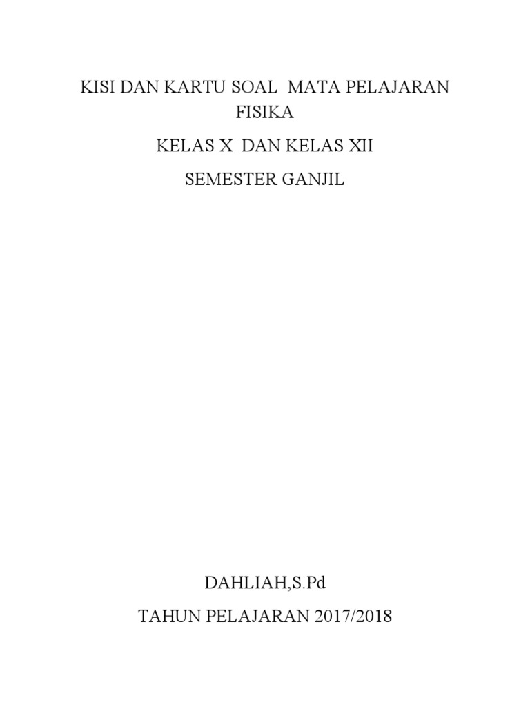 Cover Kisi Dan Kartu Soal | PDF