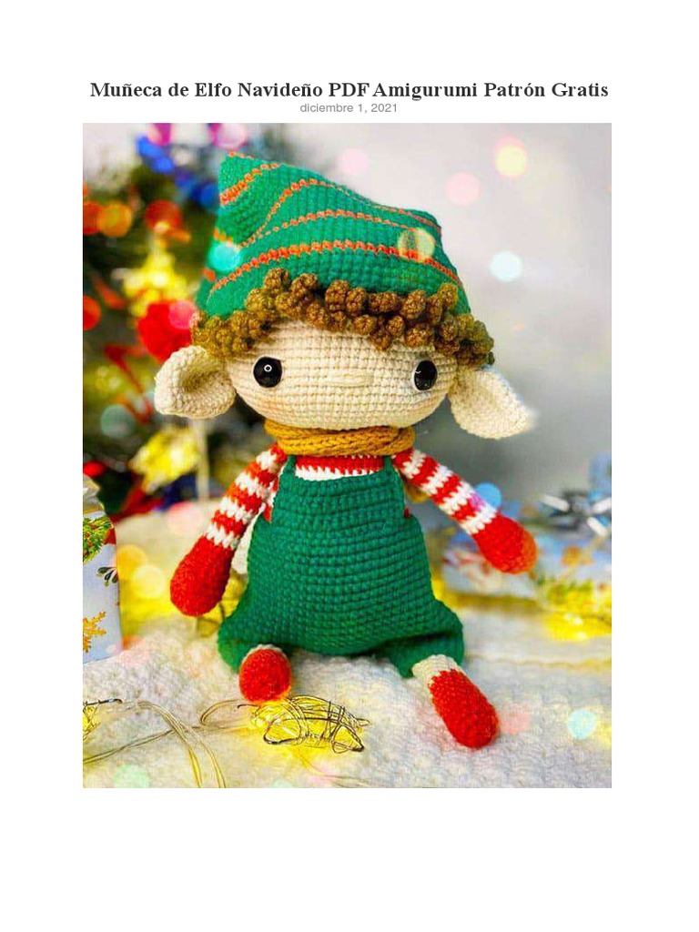 Muneca de Elfo Navideno PDF Amigurumi Patron Gratis | PDF