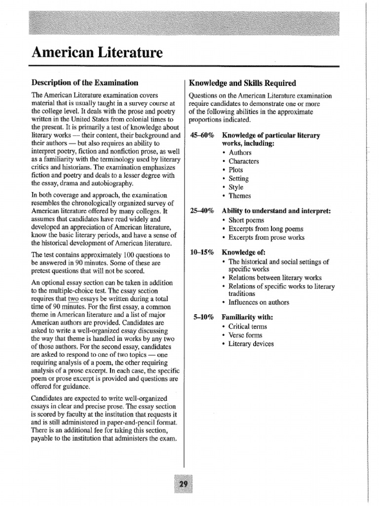 Testing AmericanLiterature | PDF