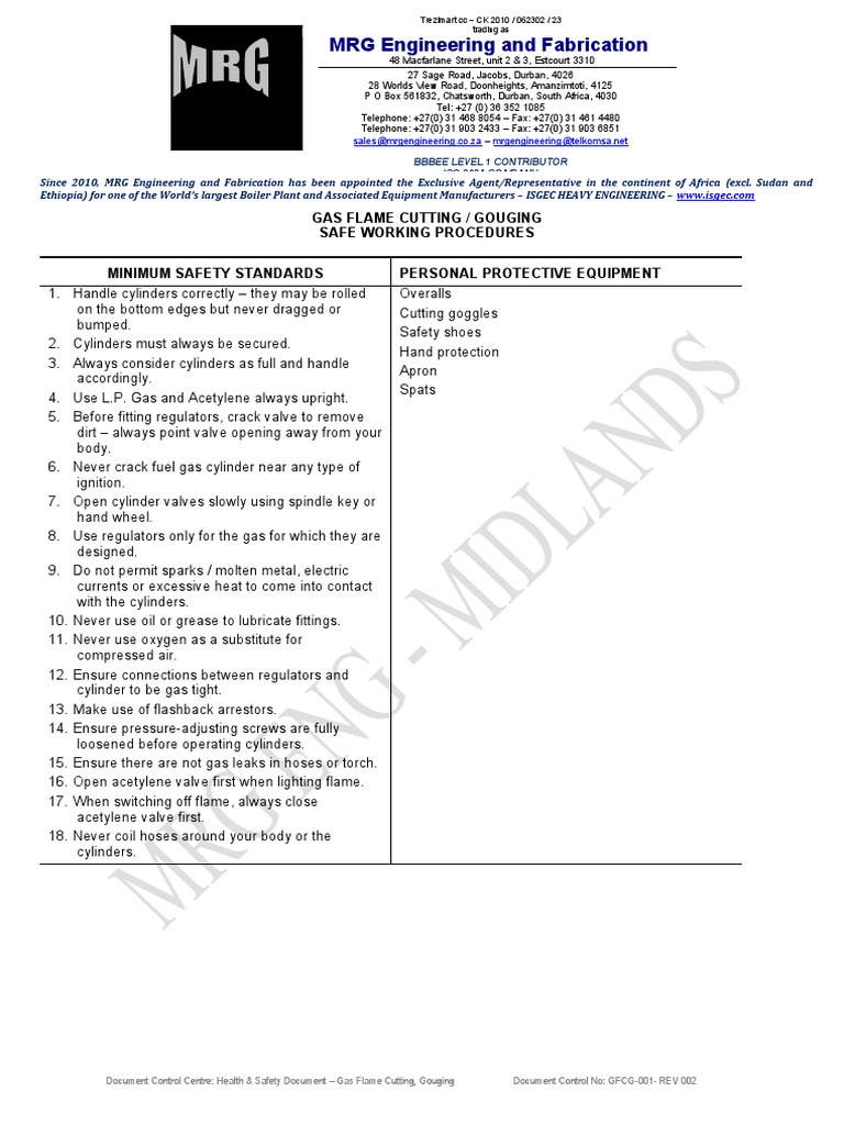 SWP - Gas Flame Cutting & Gouging | PDF