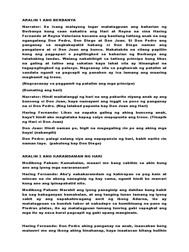 SCRIPT IBONG ADARNA #1 | PDF