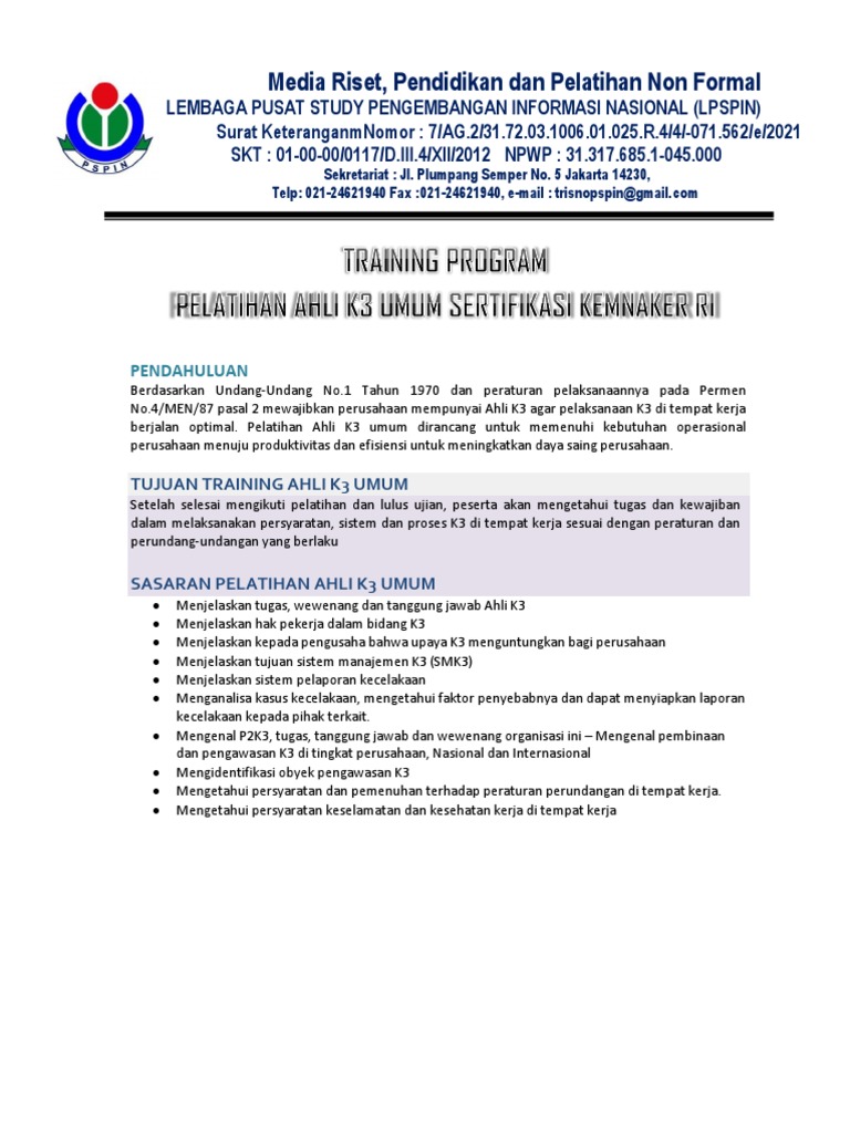 Silabus Ahli K3 Umum | PDF