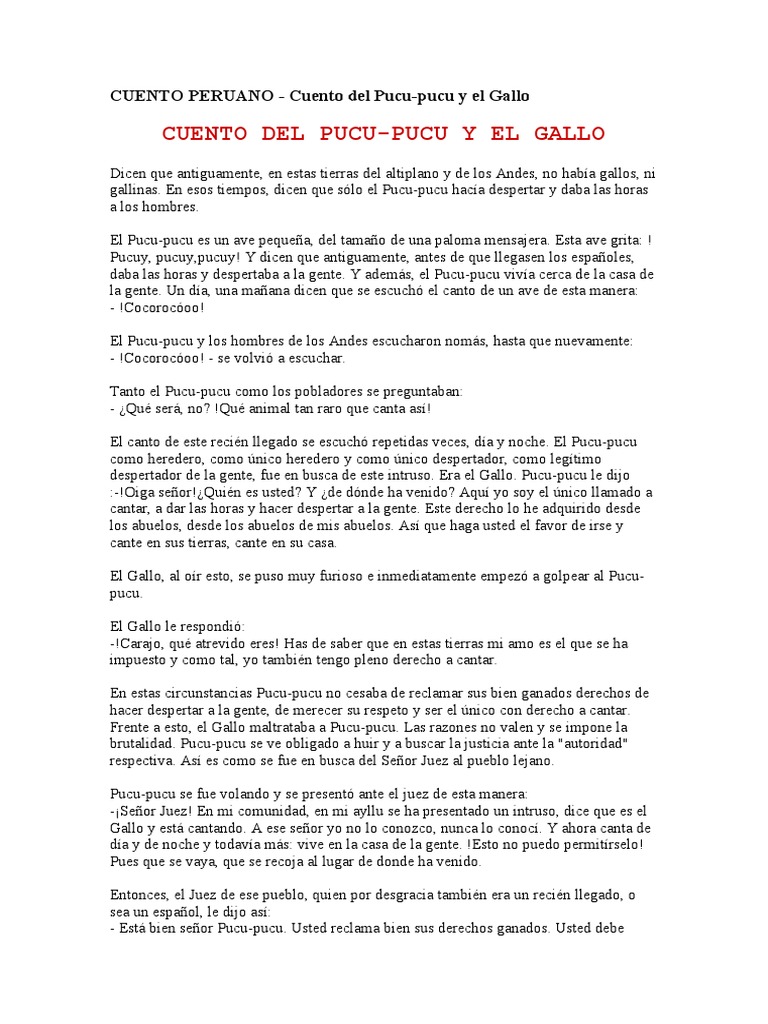 El Pukupuku y El Gallo | PDF