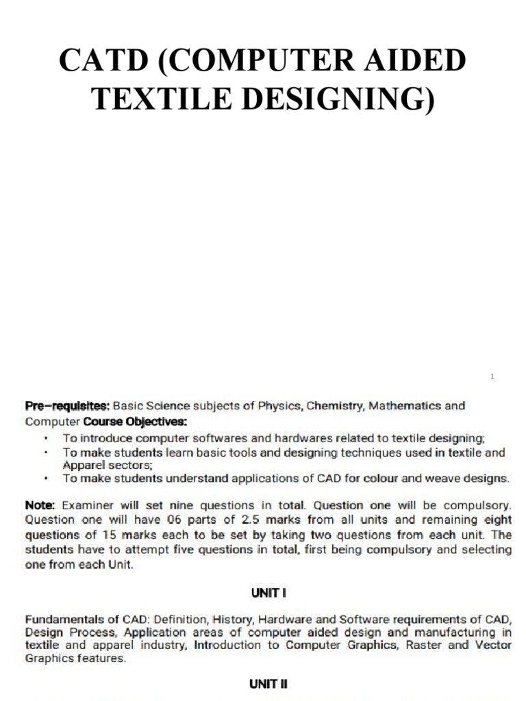 1.catd (Computer Aided Textile Designing) | PDF | Art | Computers