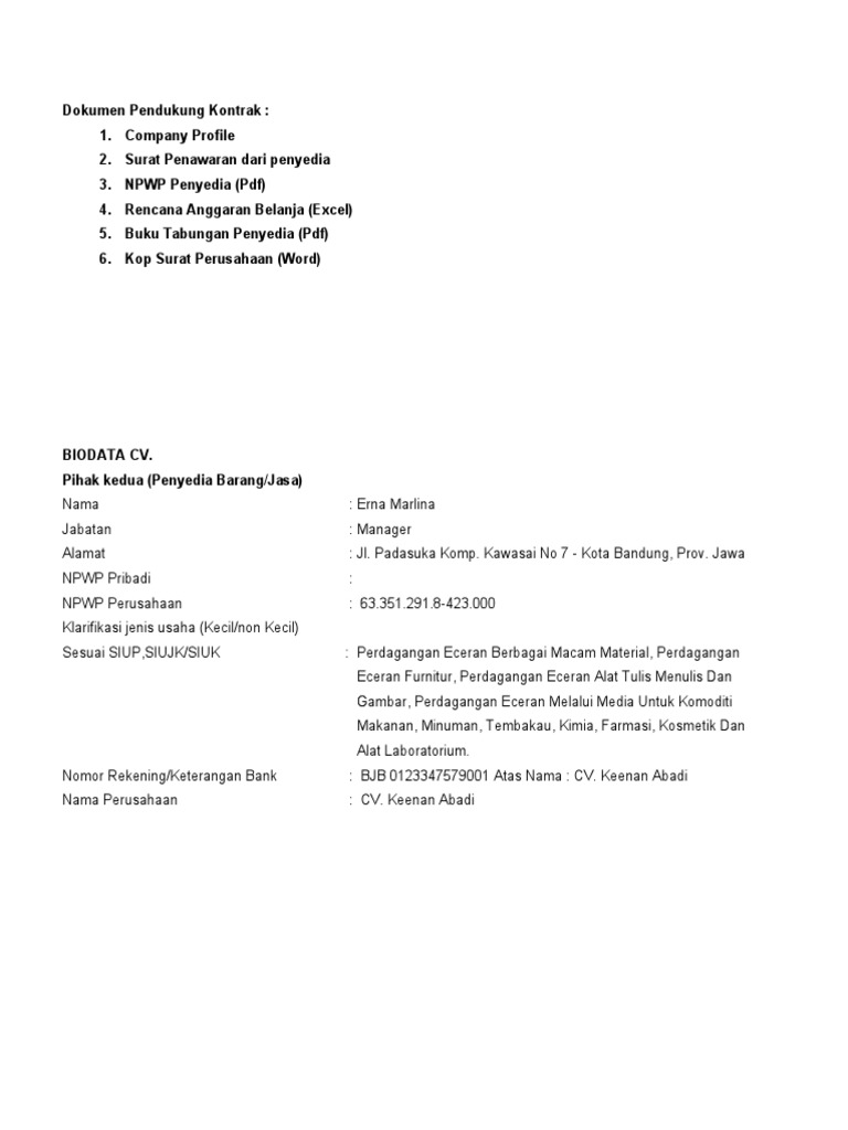 Biodata CV | PDF | Karier & Perkembangan | Pengelolaan Keuangan & Uang