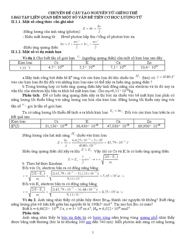 Chuyen de Cau Tao Nguyen Tu | PDF